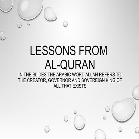 Lessons from Al-Quran | PPT