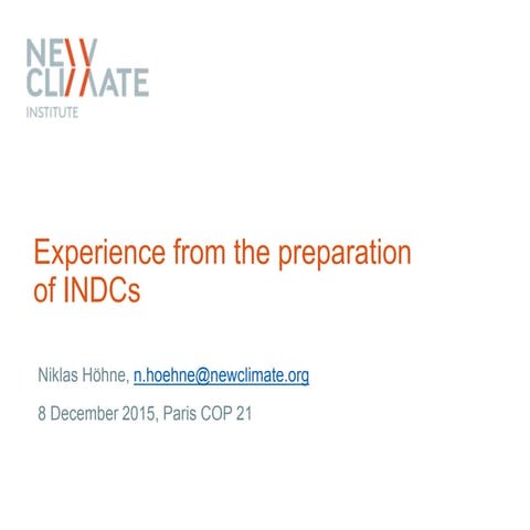 Lessons from INDC preparation | PPT
