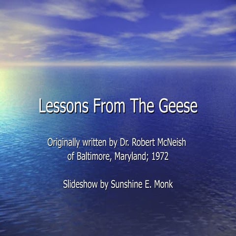 Lessons From The Geese | PPT