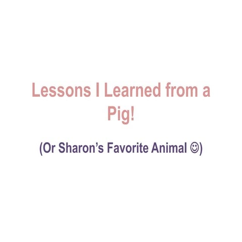Lessons I Learned From A Pig! | PPSX