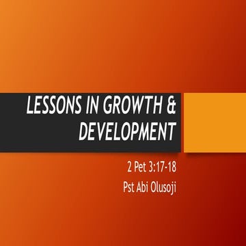 Lessons in growth & development | PPT