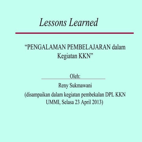 Lessonslearned | PPT