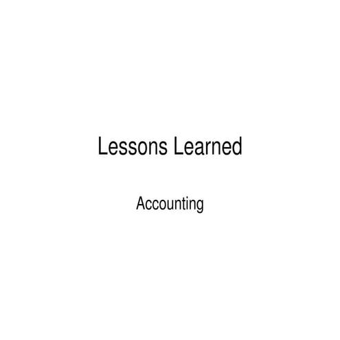 Lessons learned accounting - s1 | PDF