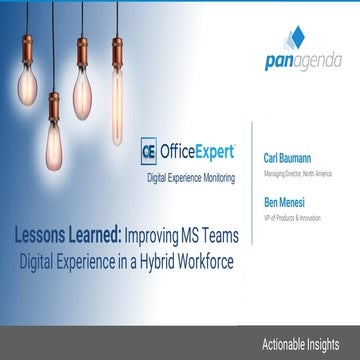 Lessons Learned - Insights to Improve Support for MS Teams in a Hybrid ...