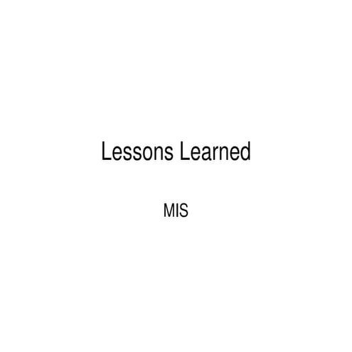 Lessons learned mis - s5 | PDF