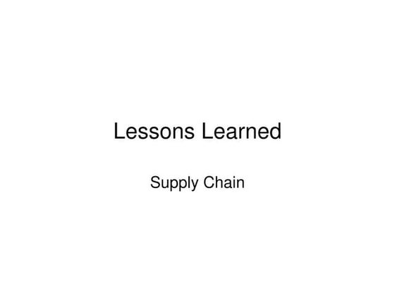Lessons learned mis - s5 | PPT