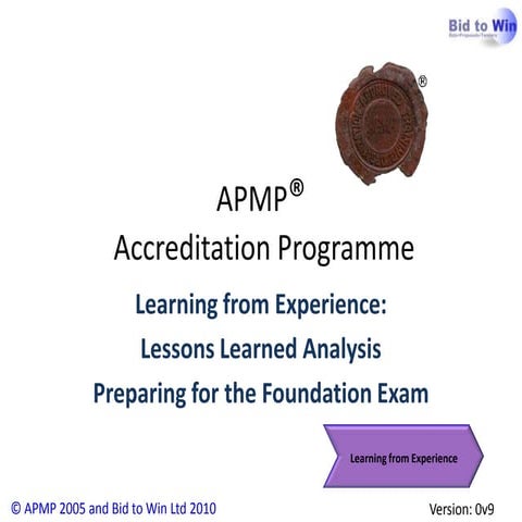 APMP Foundation: Learning from Experience | PPTX