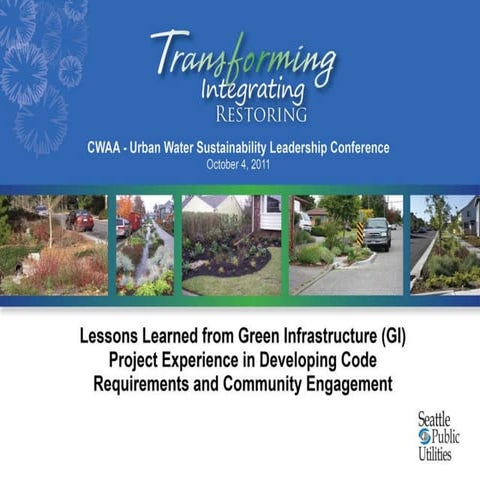Lessons learned from green infrastructure project experience in ...