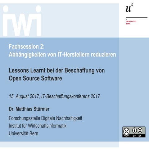 Lessons Learnt bei der Beschaffung von Open Source Software | PPT