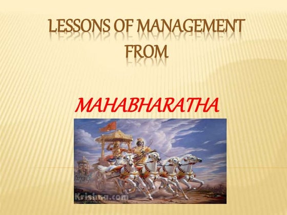 Leadership lessons from mahabharata | PPT
