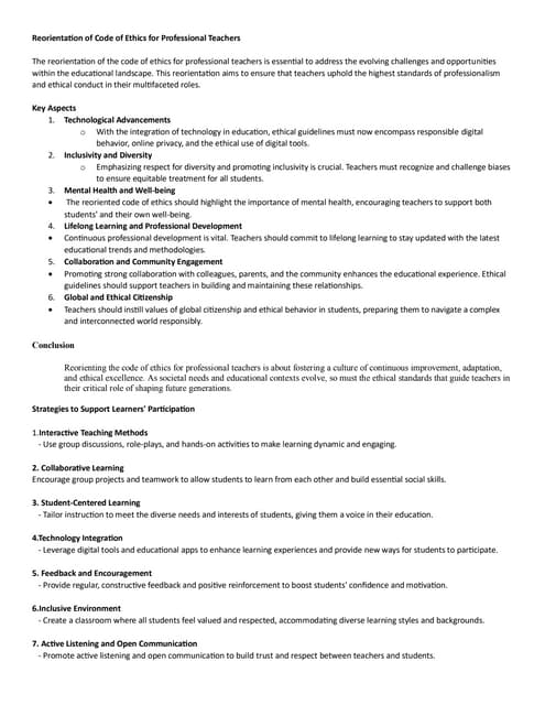 TEACHER REFLECTION FORM (NEW SET........).docx | Professional School ...