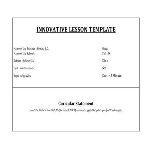 Innovative lesson template | DOCX