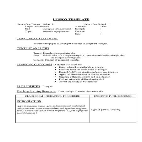 Lesson template | PDF