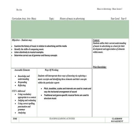 Lesson two the history of music in advertising | DOCX