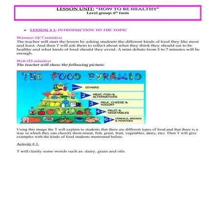 Lesson unit -how_to_be_healthy[1] | DOC