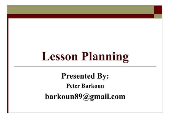 Part of the Lesson Plan | PPT | Education