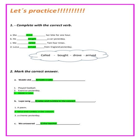 Les't practice (english) | DOCX