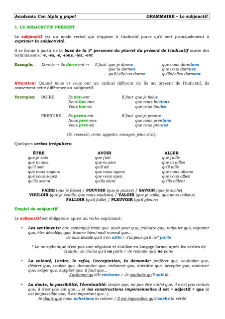 Les conjonctions avec subjonctif