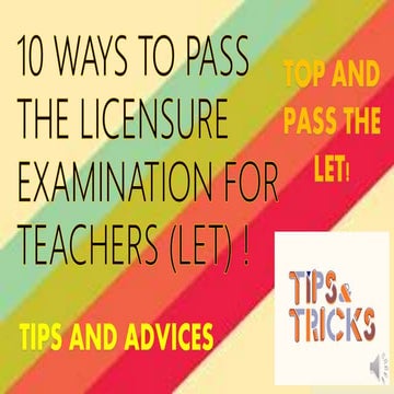 TIPS IN LICENSURE EXAMINATION FOR TEACHERS | PPTX