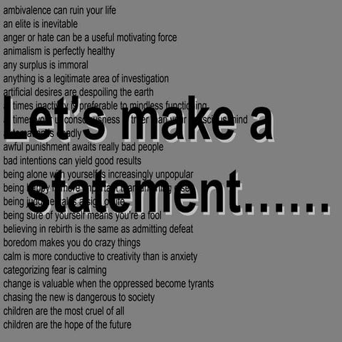Lets Make A Statement | PPT