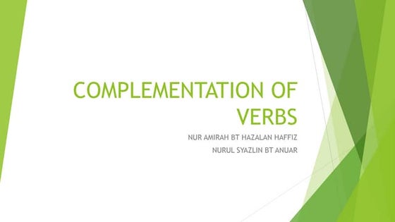 Verb complementation (2) | PPT