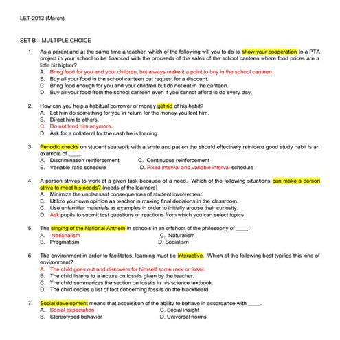 Sample preboard-exam-prof ed | DOC