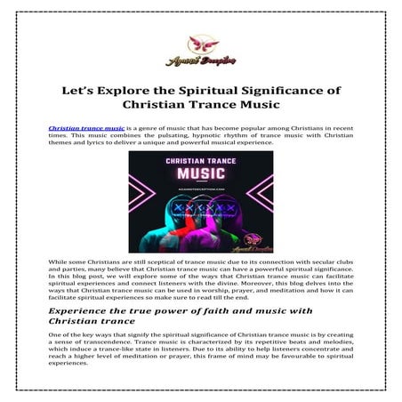 Let’s Explore the Spiritual Significance of Christian Trance Music | PDF