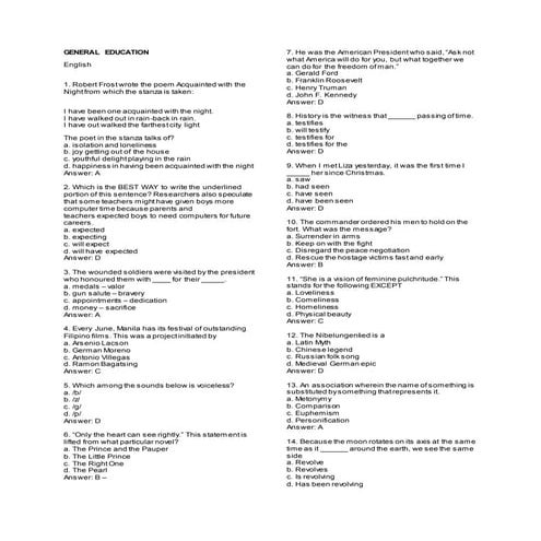 Let General Education reviewer | PDF