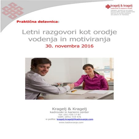 DELAVNICA: Letni razgovori kot orodje vodenja in motiviranja | PDF