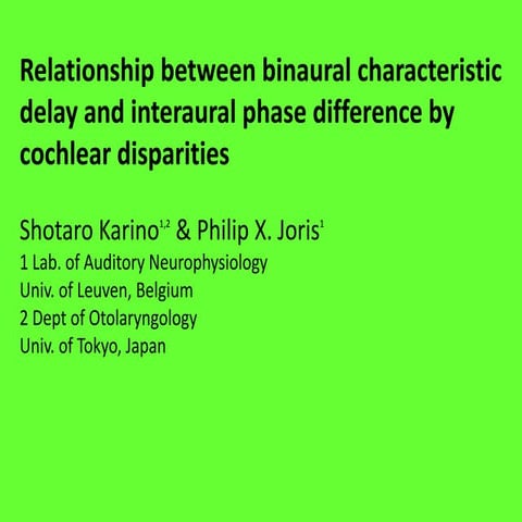 Relationship between binaural characteristic delay and interaural phase ...