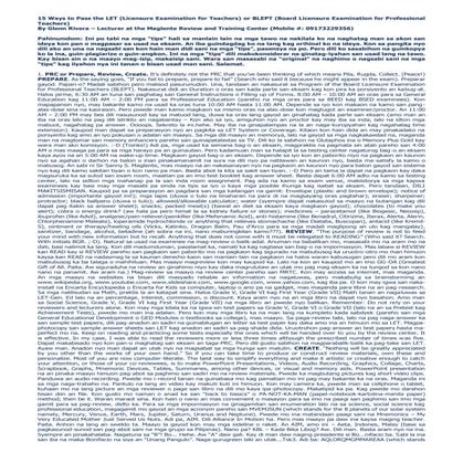 Licensure Exam Passing Tips - Glenn Rivera | PDF