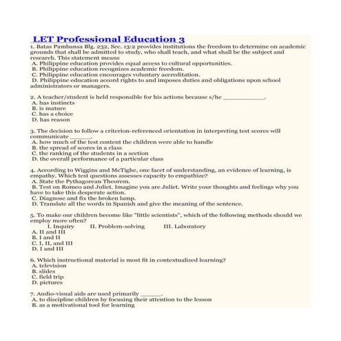 Let professional education 3 | DOC