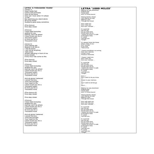 Letra | DOC | Musicals | Genres