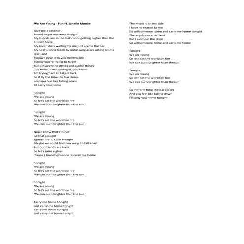 Letra cancion ingles | DOCX