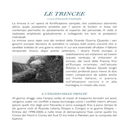Le trincee: struttura e caratteristiche | PDF