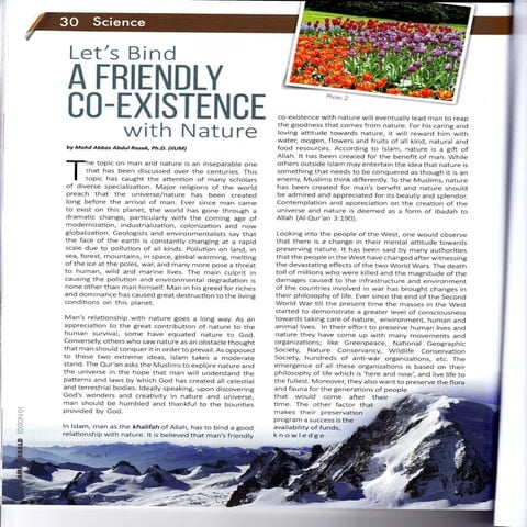 Let's Bind a Friendly Co-existence with Nature | PDF