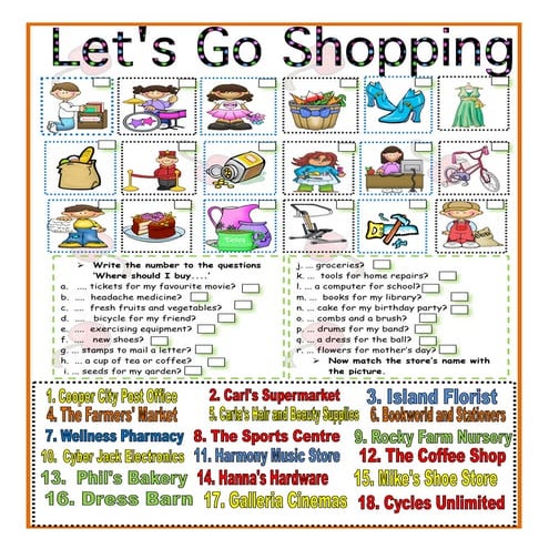 Lets go shopping | PDF | Grocery Shopping | Shopping