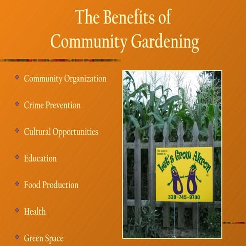 Benefits of Community Garden 2010 | PPT