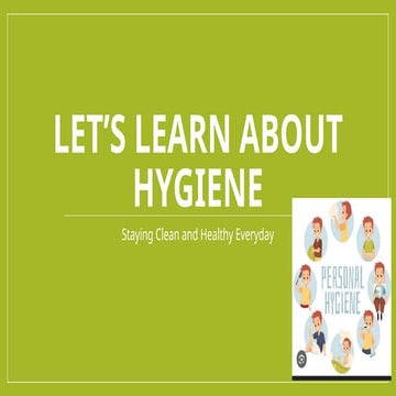 Personal Hygiene for Kids a power point lesson for kids to understand ...