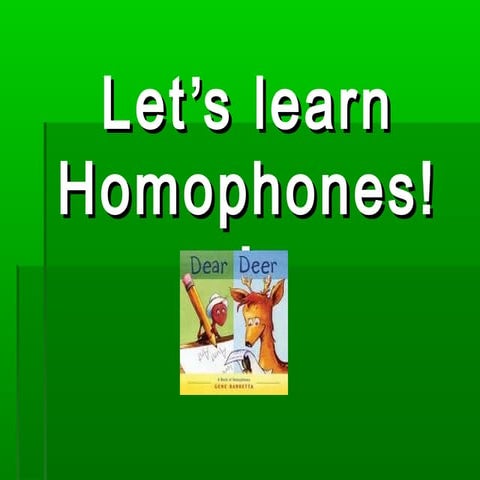 Let's Learn Homophones | PPT