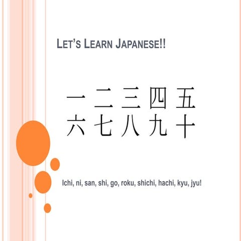 1251; Let’s learn the numbers 1 to 10 in japanese!! | PPTX