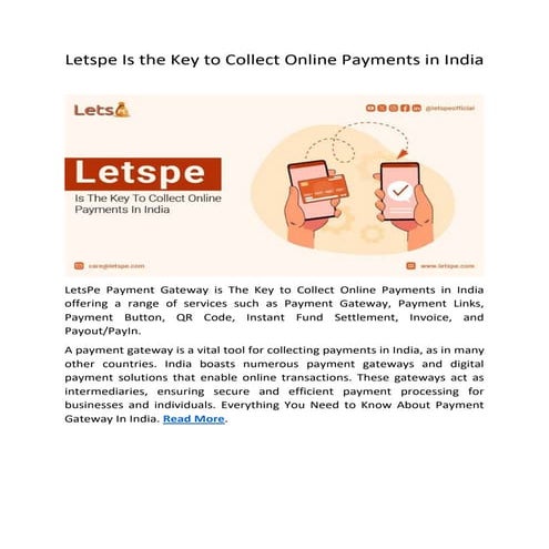 Letspe Is The Key To Collect Online Payments In India | DOCX | Credit ...