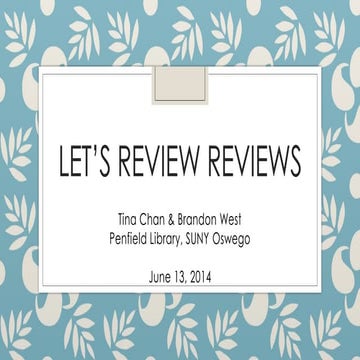 Let's Review Reviews | PDF