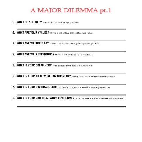 Major Exploration Curriculum pt. 1 | PDF