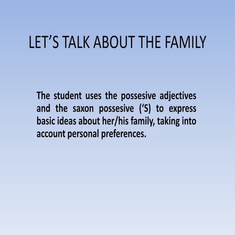 Let’s talk about my family | PPTX