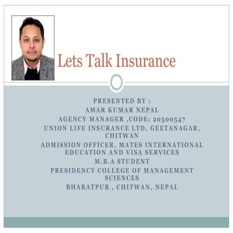 Lets talk insurance | PPTX | Life Insurance | Insurance