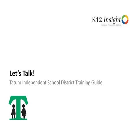 "Let’s Talk!" Training Guide | PPT