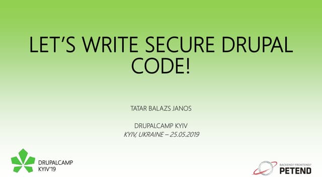 Lets Write Secure Drupal Code Ppt