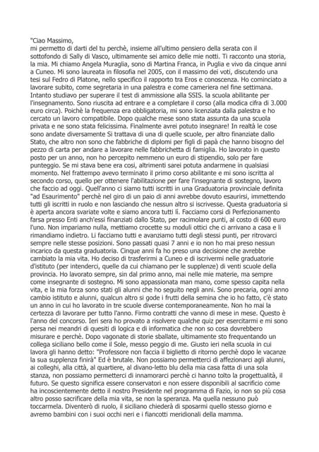 Lettera Angela, precaria scuola | PDF