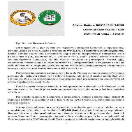 Lettera aperta al commissario su spes | PDF